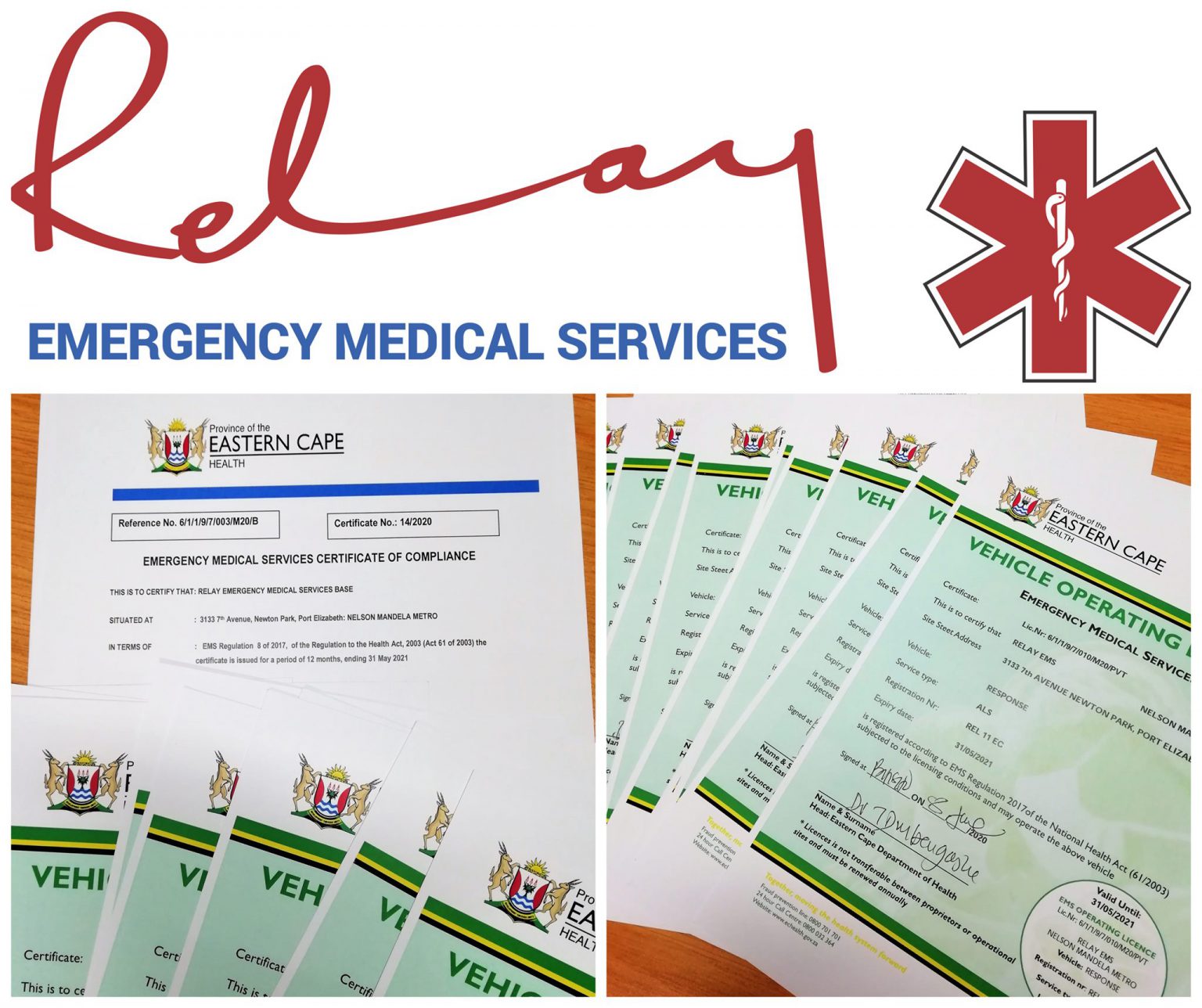 EMS Certificate of Compliance – Relay EMS